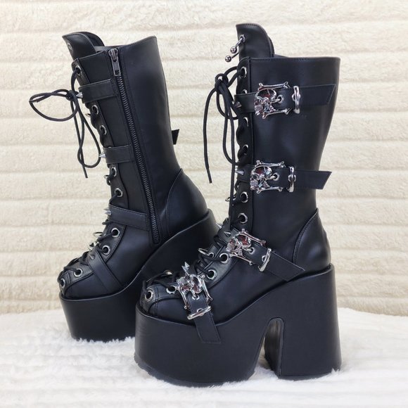 Demonia | Shoes | Demonia Camel Assault 15 Goth Punk Mid Calf Platform ...